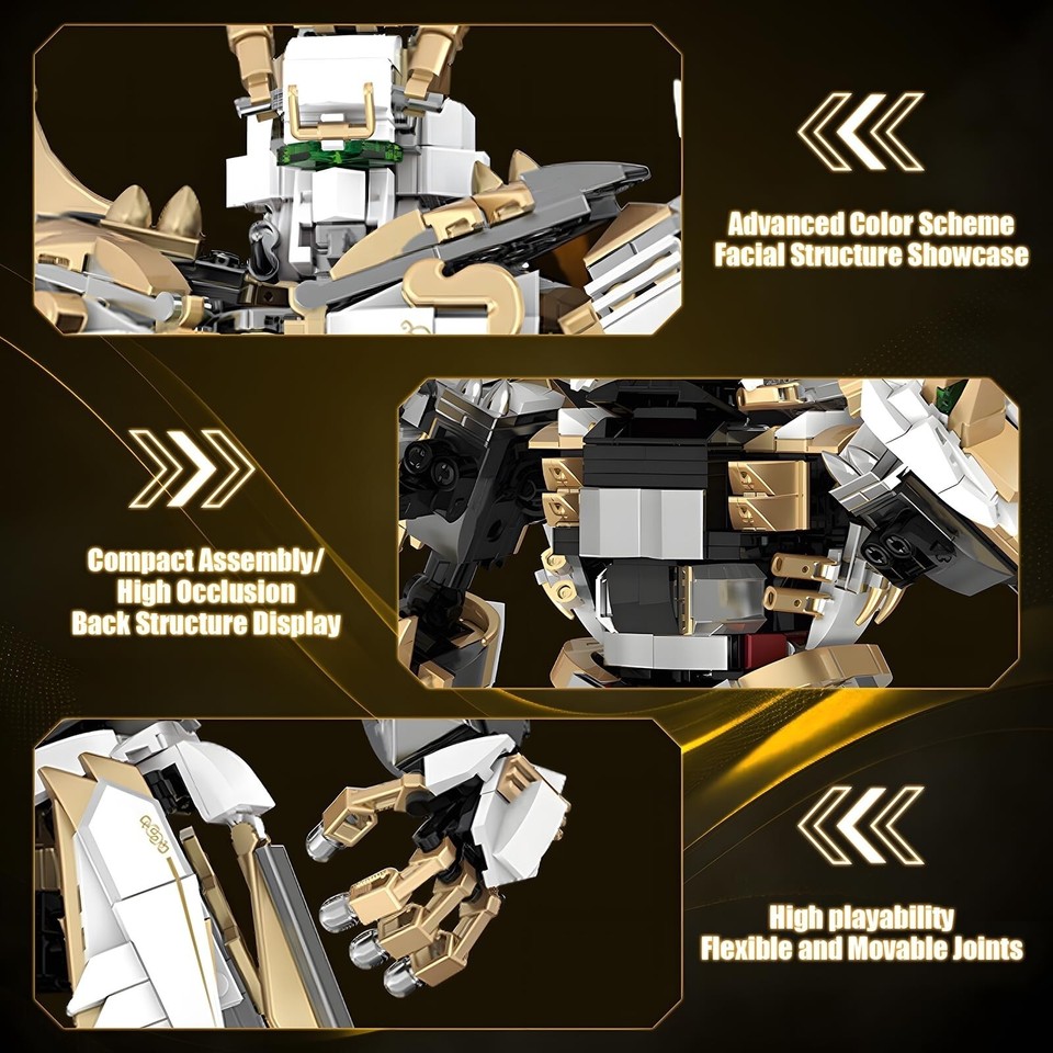 Hero Mech Building Blocks Set for Adults，Golden Armor Robot Model ...