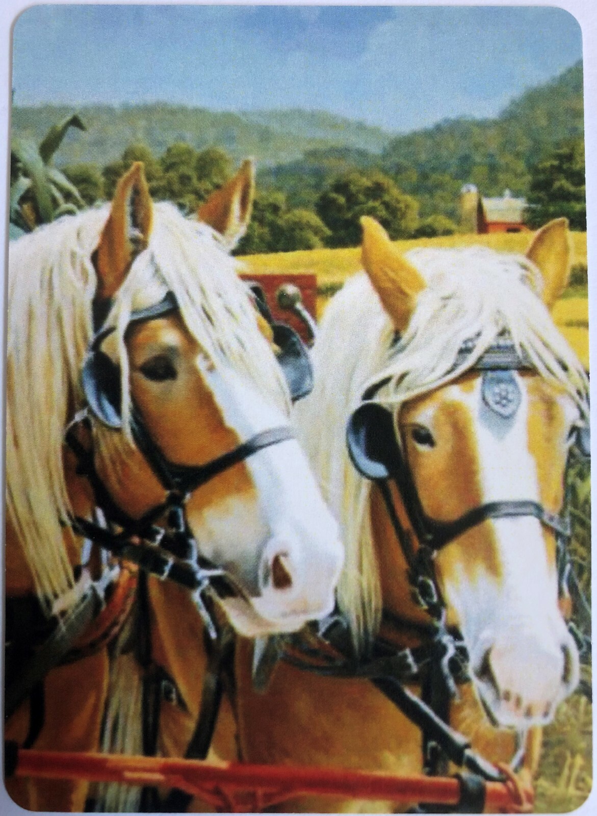 Workhorse Shire Work Horses & Bridle American Artist Painting Playing ...