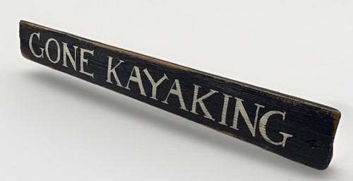 Lake Beach House Sign Decor Gone Kayaking Cabin Gift Long 28x5 ...