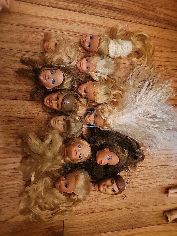 Lot Of Vintage Barbie Parts Mattel 12 Heads 6 Barbie Bodies 3 Ken ...