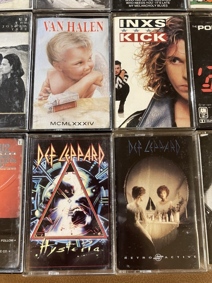 Lot of 20 CLASSIC ROCK Cassette Tapes - Def Leppard, U2,Queen,Sting ...
