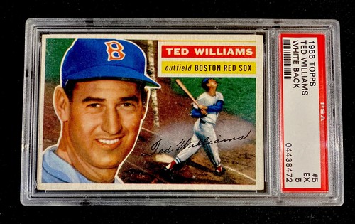 1956 Topps Ted Williams #5 PSA 5 EX White Back HOF Vintage Baseball | eBay