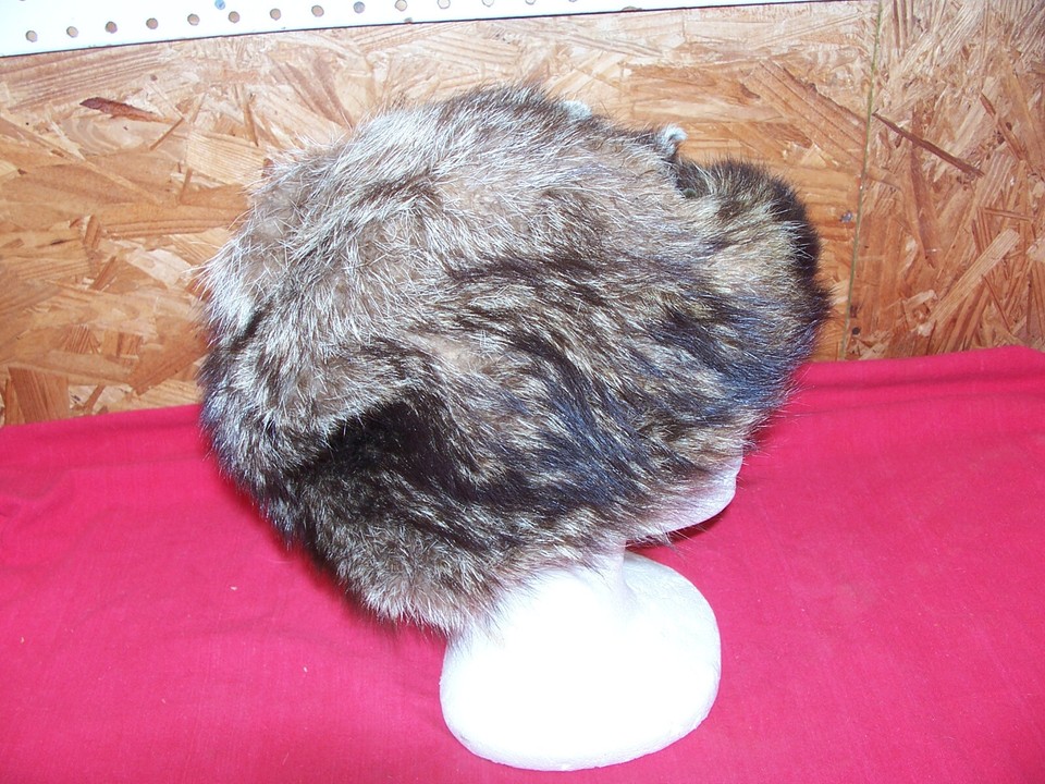 Real Coonskin Cap Raccoon Skin Fur Hat Mountain Man Frontiersman Cowboy ...