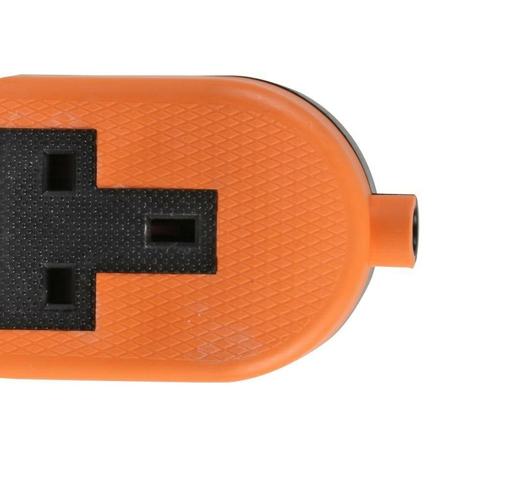 Rubber Extension Lead Socket End Single Gang Socket 13Amp ORANGE | eBay