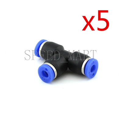 5 pcs T-junction PE4 Pneumatic Air 3 Way Quick Fittings Connector 4mm ...