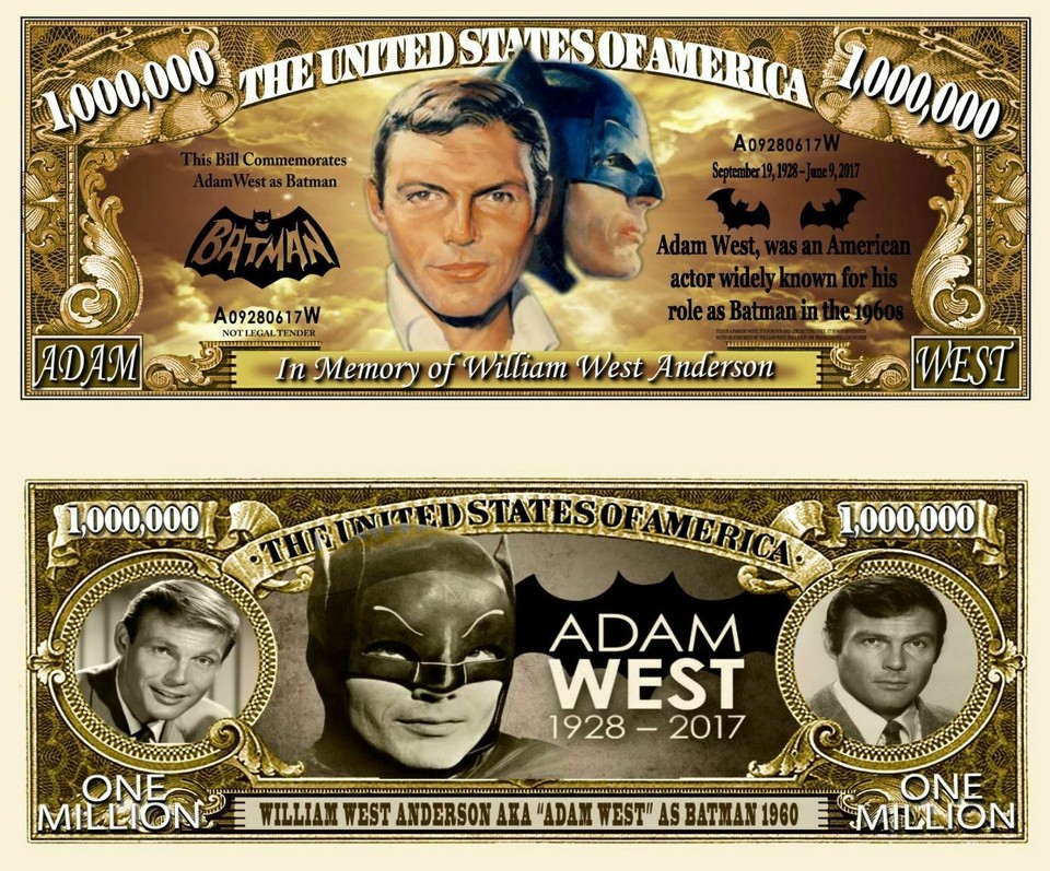 Set of 7 Batman Original Cast Million Dollar Bill Funny Money + FREE ...