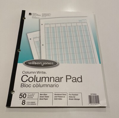 6 Column Ledger Pad Wilson Jones Columnar Pad - 6 Columns 50 Sheets ...