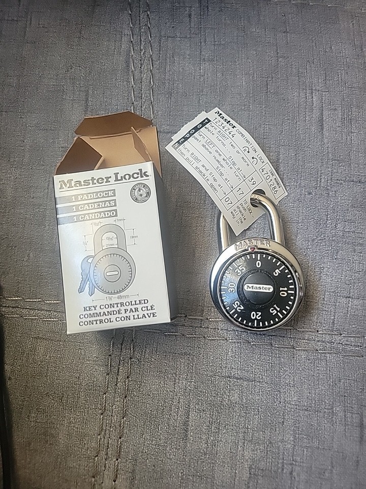 Vintage Combination Padlock Key-Controlled Master Lock #1525 NOS | eBay