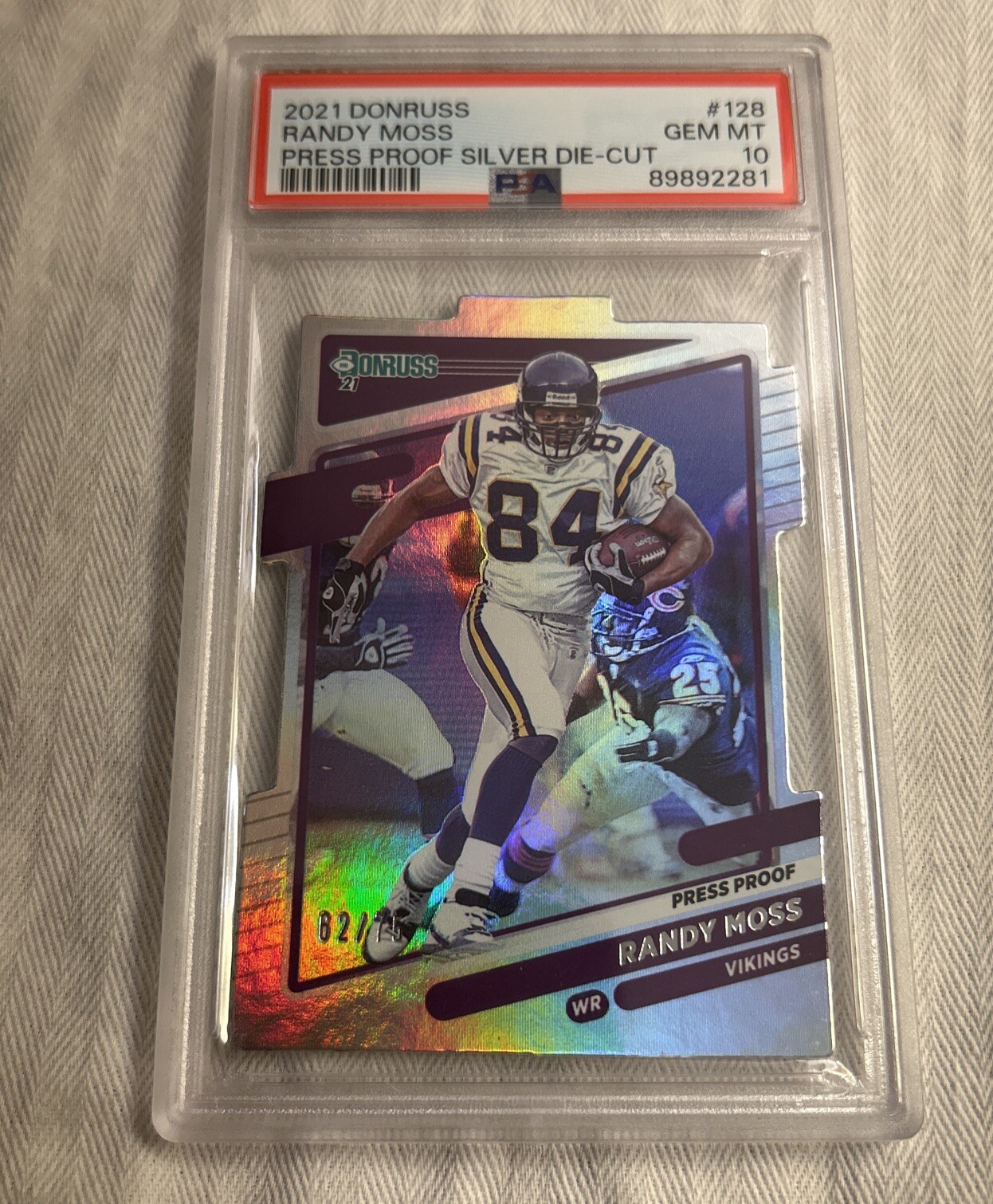 2021 Donruss Randy Moss Press Proof Silver Die-Cut 62/75 PSA 10 Pop 1 ...