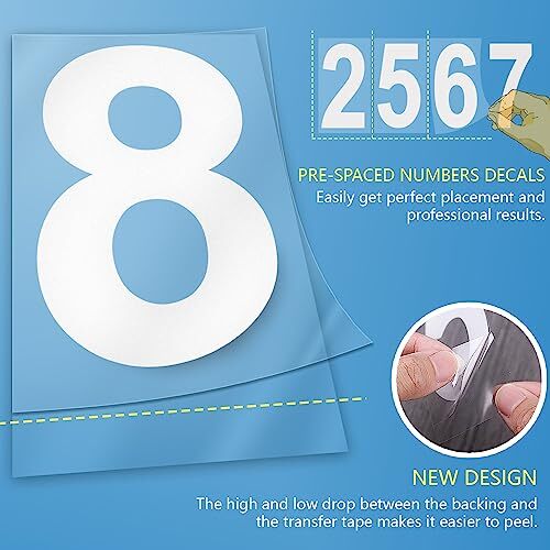 Reflective Mailbox Numbers Sticker Decal Die Cut Classic Style 3" x 5 ...