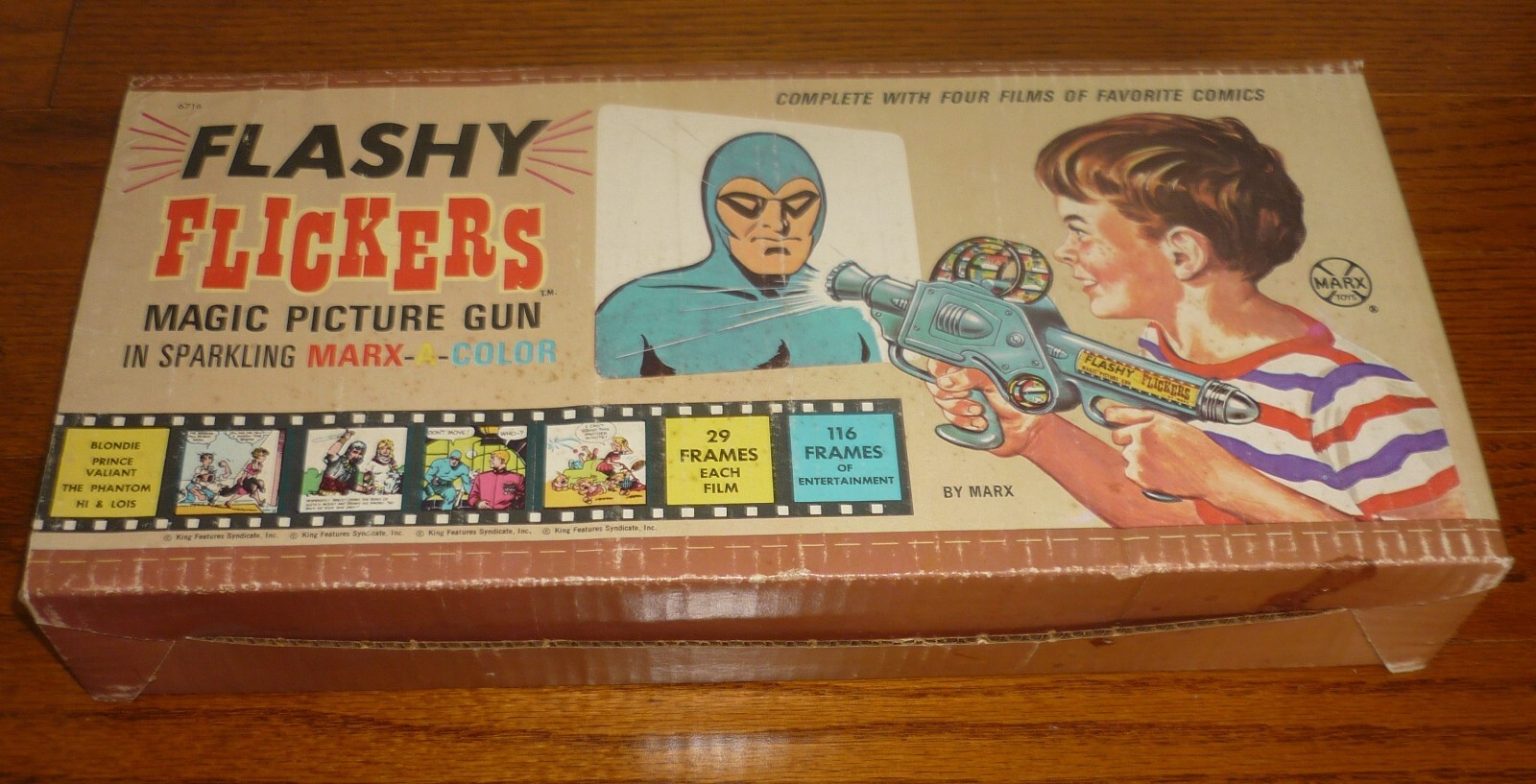 1965 Marx Flashy Flickers Magic Picture Gun set with 4 films Batman The ...