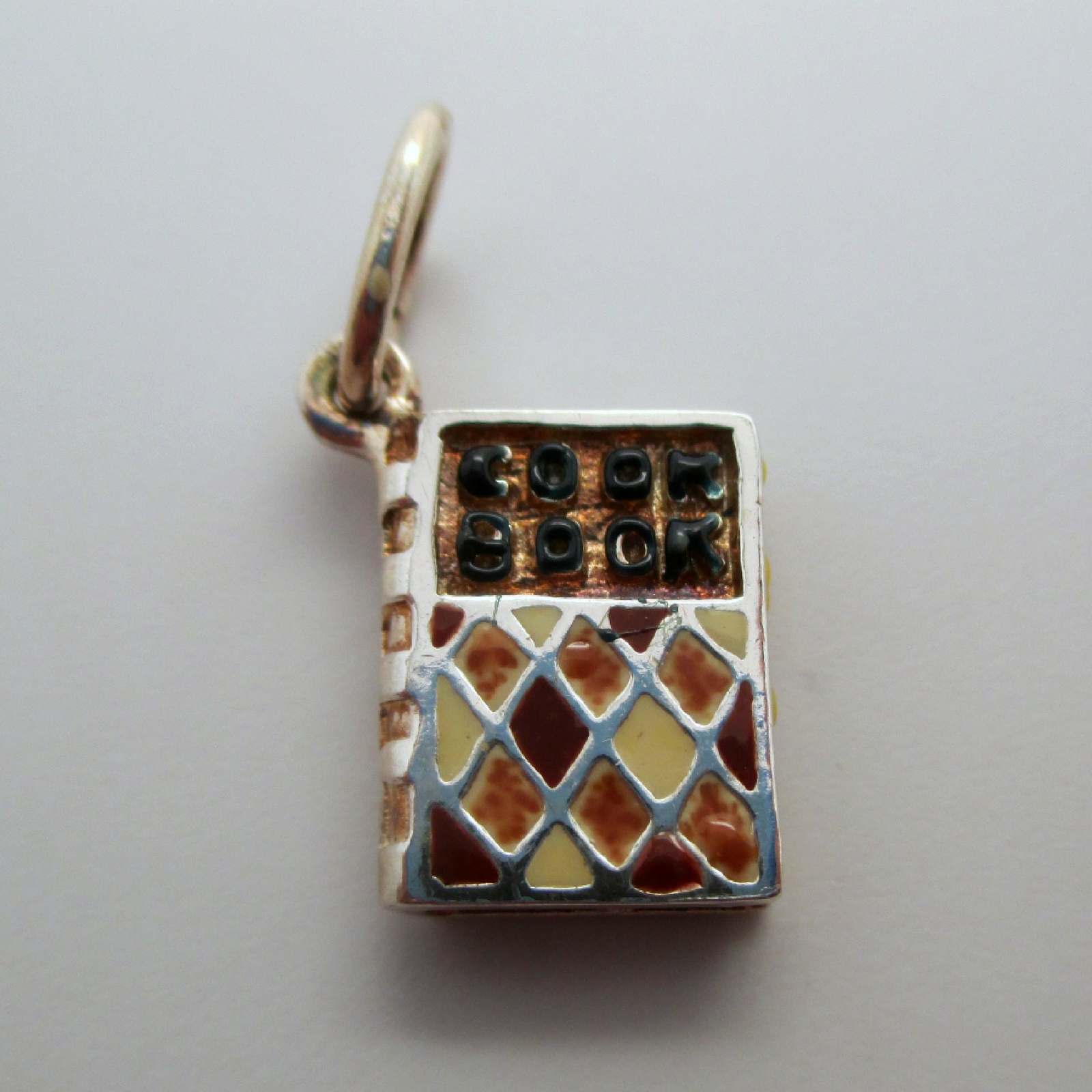Sterling Silver COOKBOOK Charm for Bracelet PENDANT Baking Gift ENAMEL ...