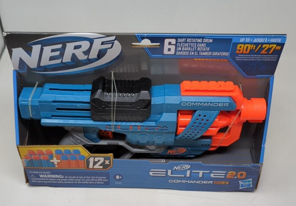NERF Elite 2.0 Commander RD-6 Blaster, 12 Official Darts, 6-Dart ...