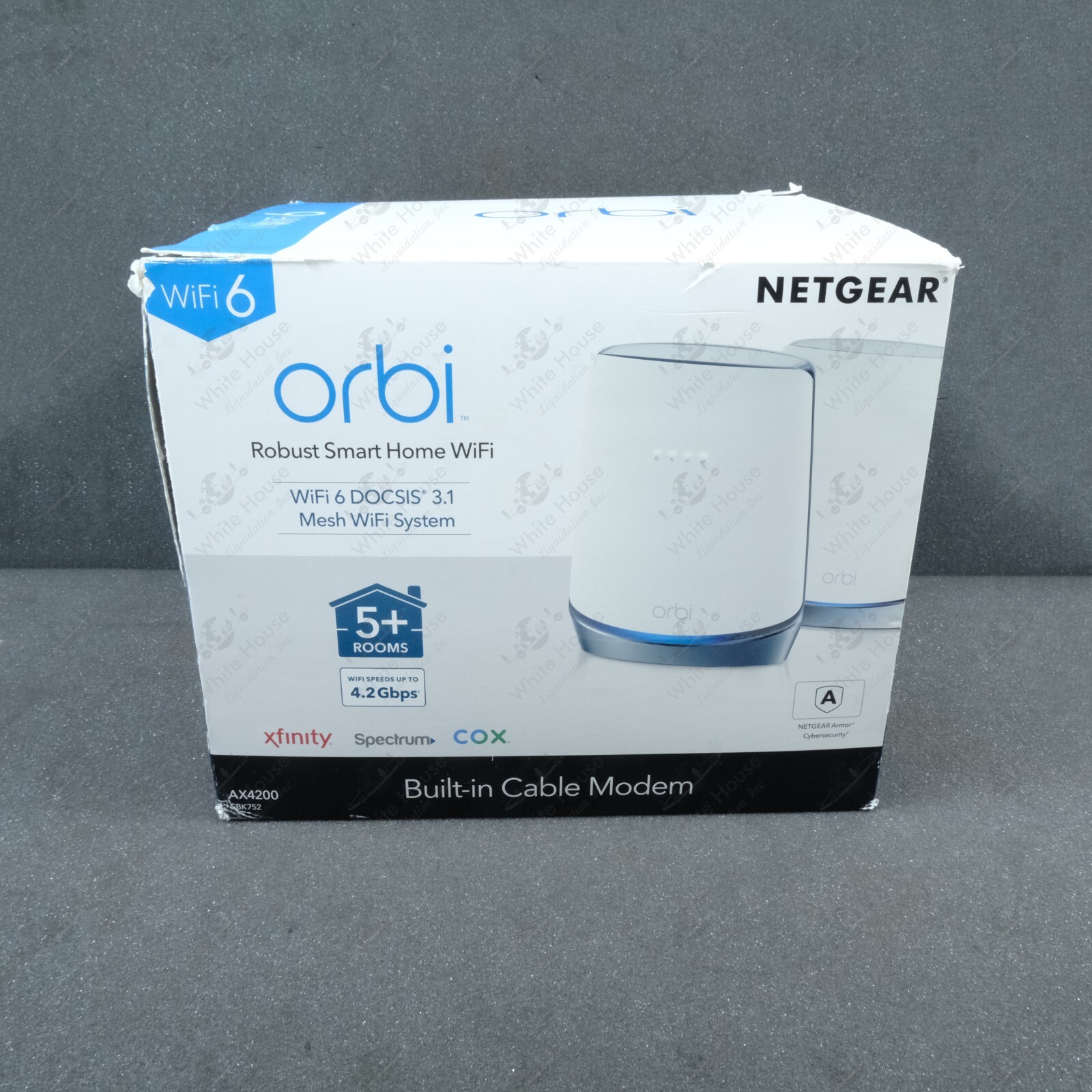 NETGEAR - Orbi AX4200 Tri-Band Mesh WiFi 6 System Cable Modem (2-Pack ...