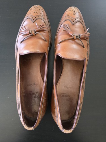 Allen Edmonds Manchester Chestnut Tan Tassel Wingtip Leather Loafers ...