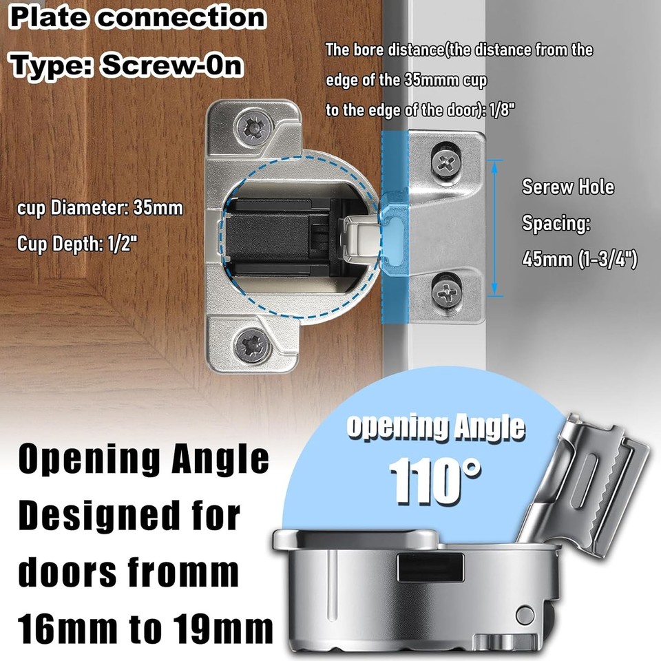 Blum Cabinet Hinge Replacement,Blum 110 Cabinet Hinges 8 Pack,110 ...