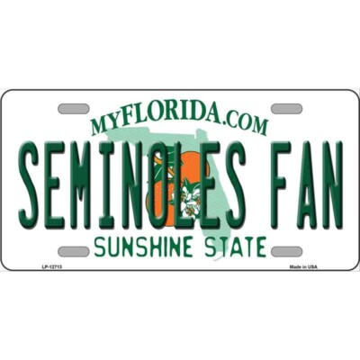Seminoles Fan License Plate Metal Sign Plaque Art Car Truck Wall Home ...