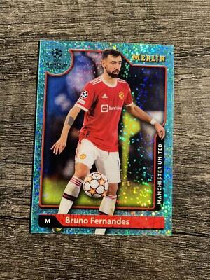 2021-22 Topps Merlin Chrome UEFA Bruno Fernandes Aqua Speckle Refractor ...