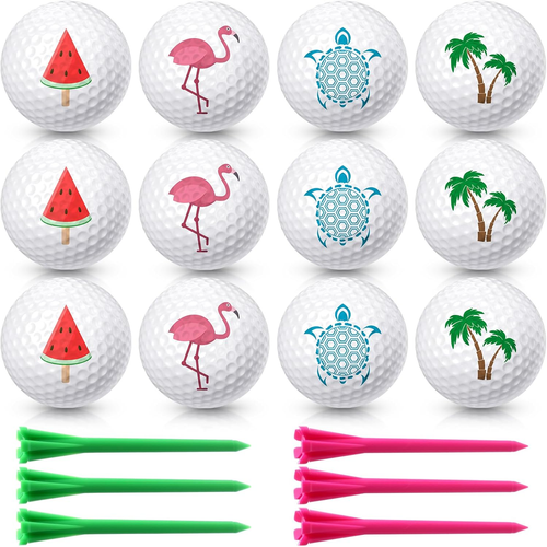 18 Pcs Funny Golf Balls Set with 12 Golf Balls and 6 Tees Novelty ...