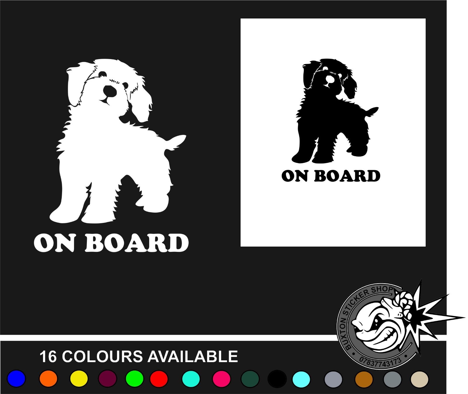 Cockapoo On Board dog car Vinyl Decal Sticker Van Window Laptop Funny ...
