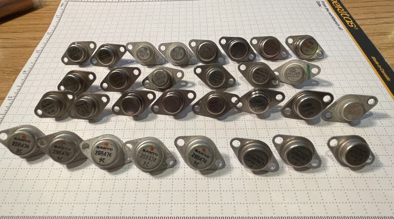 Lot of 30 TO-66 Transistors 2SB474 2SA764 2SC1444 2SA616 2SB367 2SC830 ...