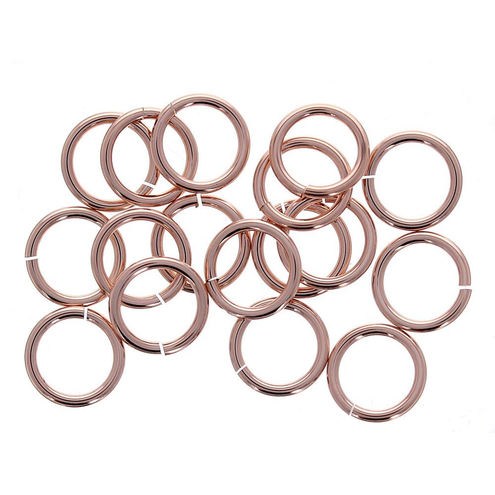 25pc- 6mm Pink Rose Gold Jump Rings, 20 gauge 14kt Gold Filled Open ...