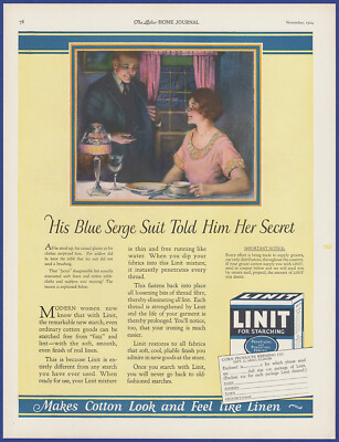 Vintage 1924 LINIT Starch Laundry Ephemera Bathroom Décor 1920's Print ...