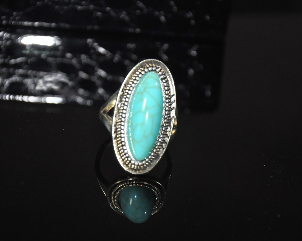 Vintage Orange Crystal Glass Ring, Silver-Plated Statement Ring with ...