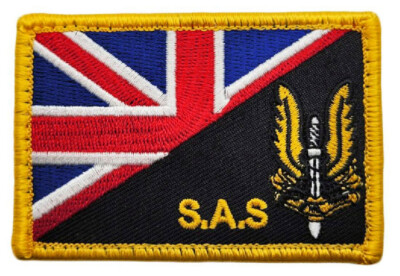 SAS British UK Union Jack Flag Patch [3.0 X 2.0 -Hook Fastener Backing ...