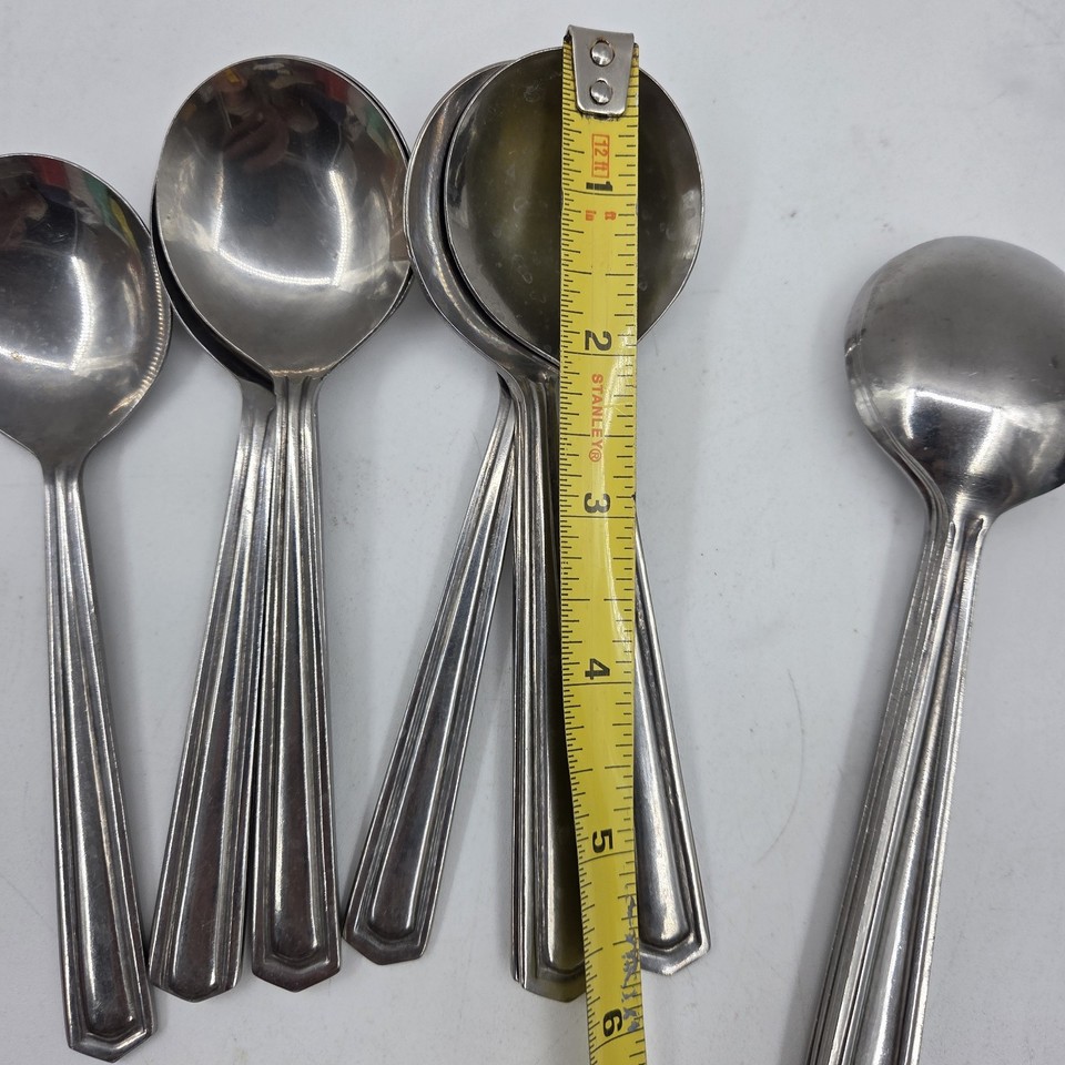 12 BOUILLON SOUP SPOONS 5 75" - Corona BLS307 | eBay