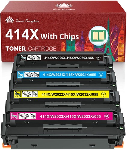 4PK W2020X Toner WITH CHIP For HP 414X Color Laserjet Pro M479fdw M479 ...