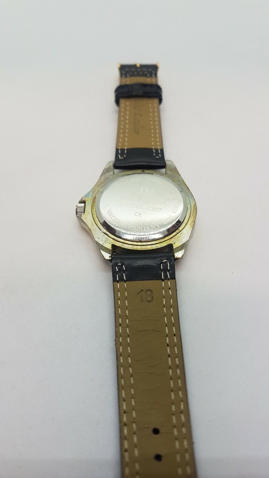 JM Big 45mm Mens Watch | Diver Looking Large Dark and Silver Leather ...