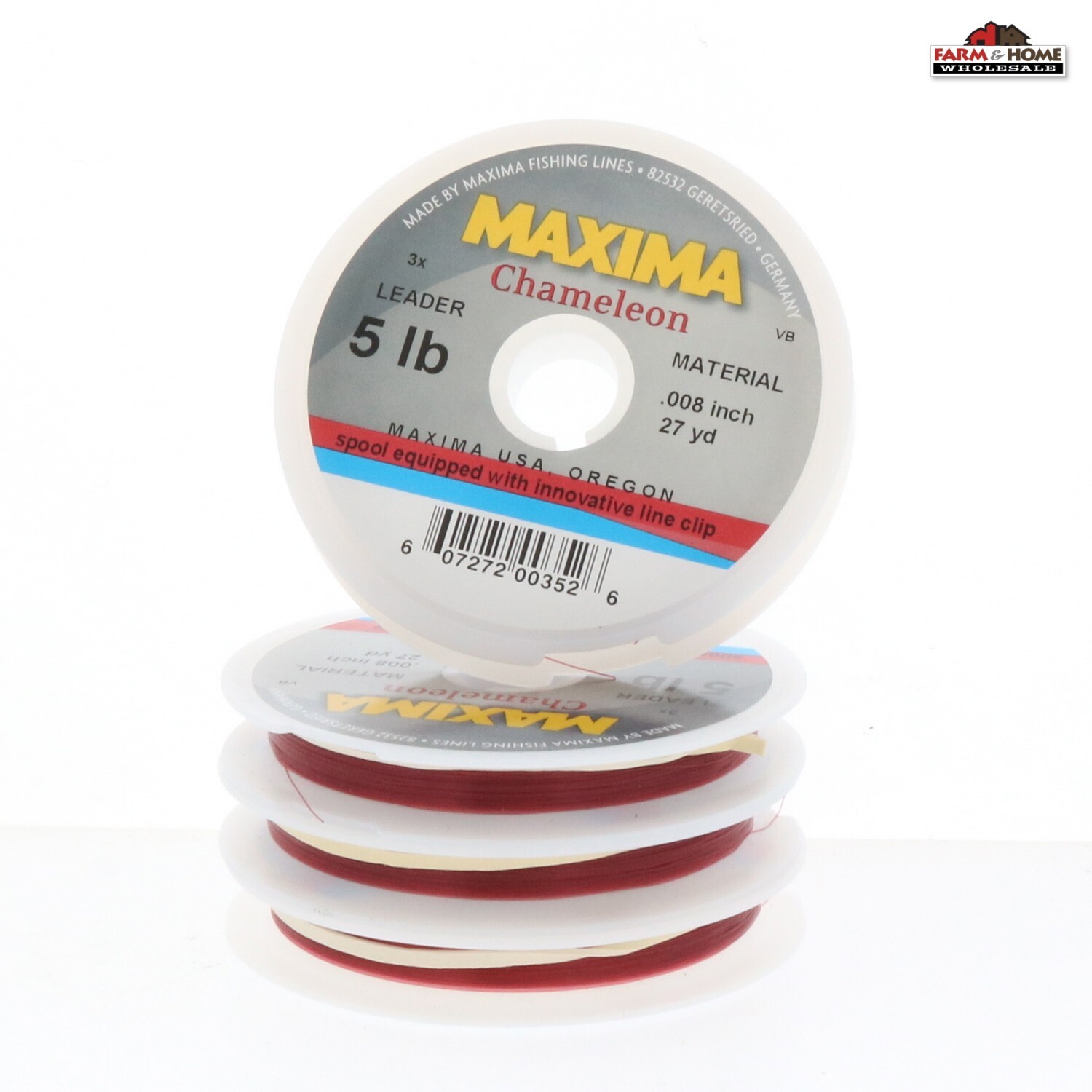 4 Spools Maxima Chameleon Leader Wheel Fishing Line 5 Lb 27 Yards ~ NEW ...