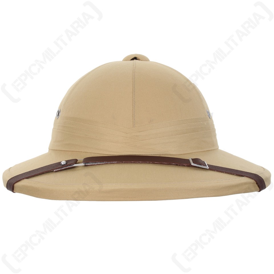 French Tropical Pith Helmet - Khaki Colonial Explorer Adventurer Safari ...
