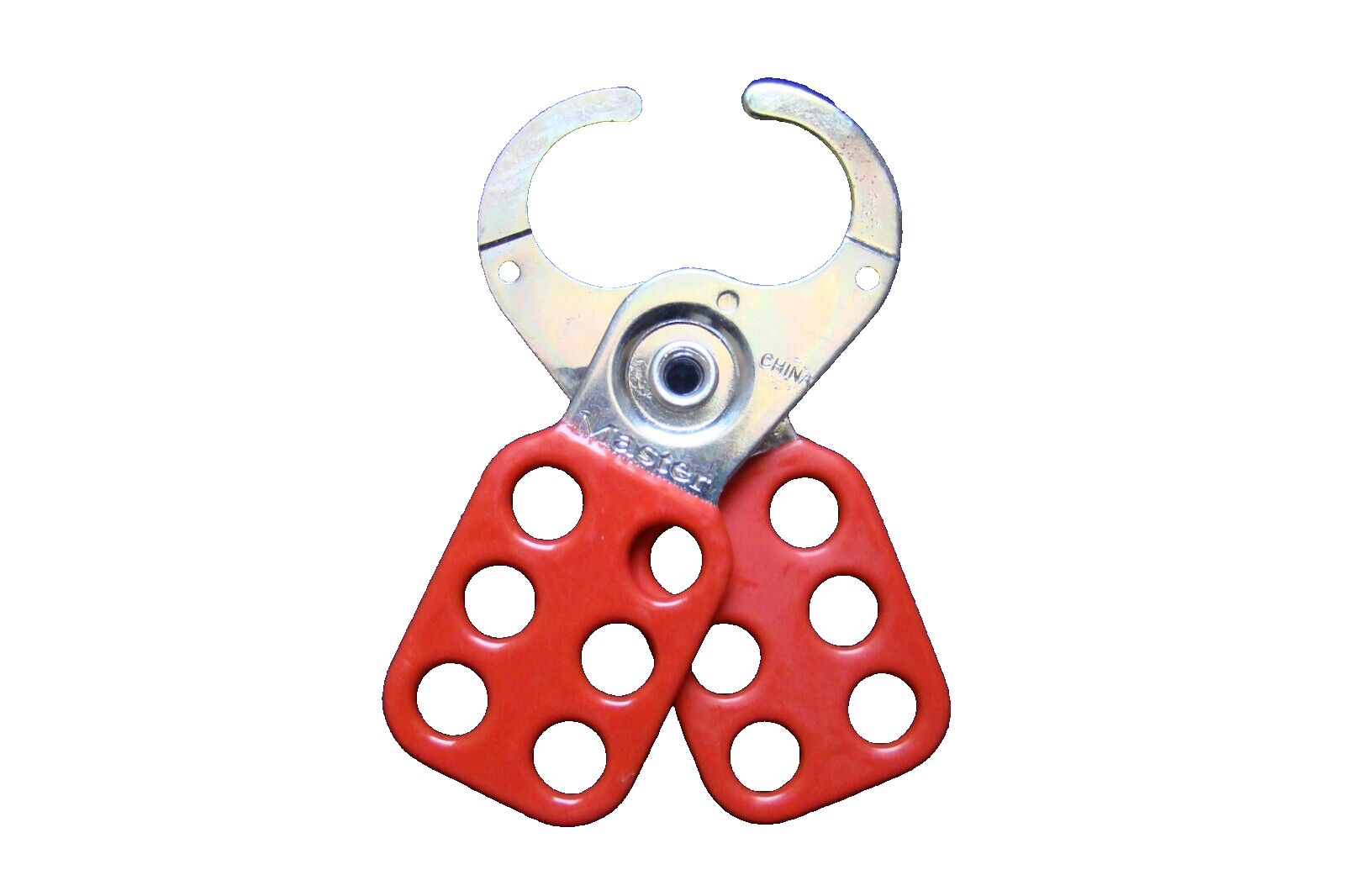 MASTER LOCK No. 420 Red Safety Lockout Scissor Hasp 1" Jaw 1-3/4" x 4-1 ...