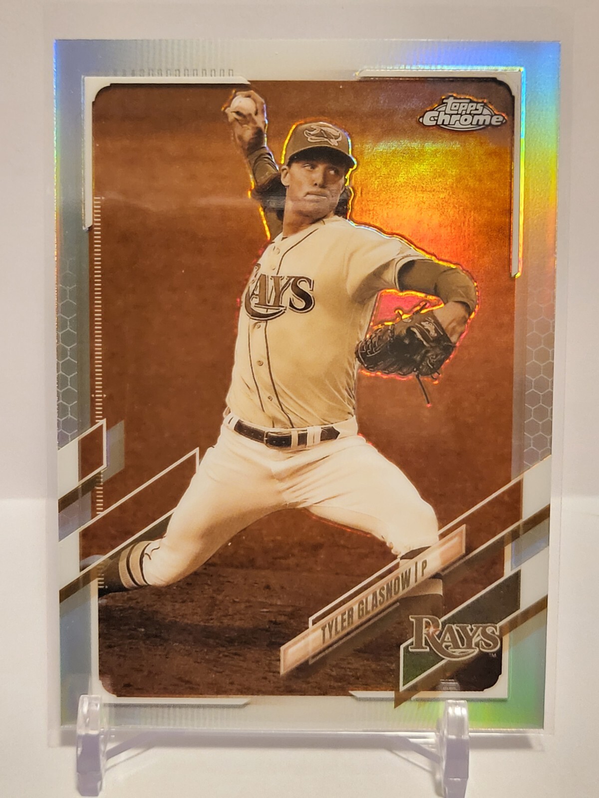 2021 Topps Chrome Baseball Tyler Glasnow Negative Refractor #129 Rays ...