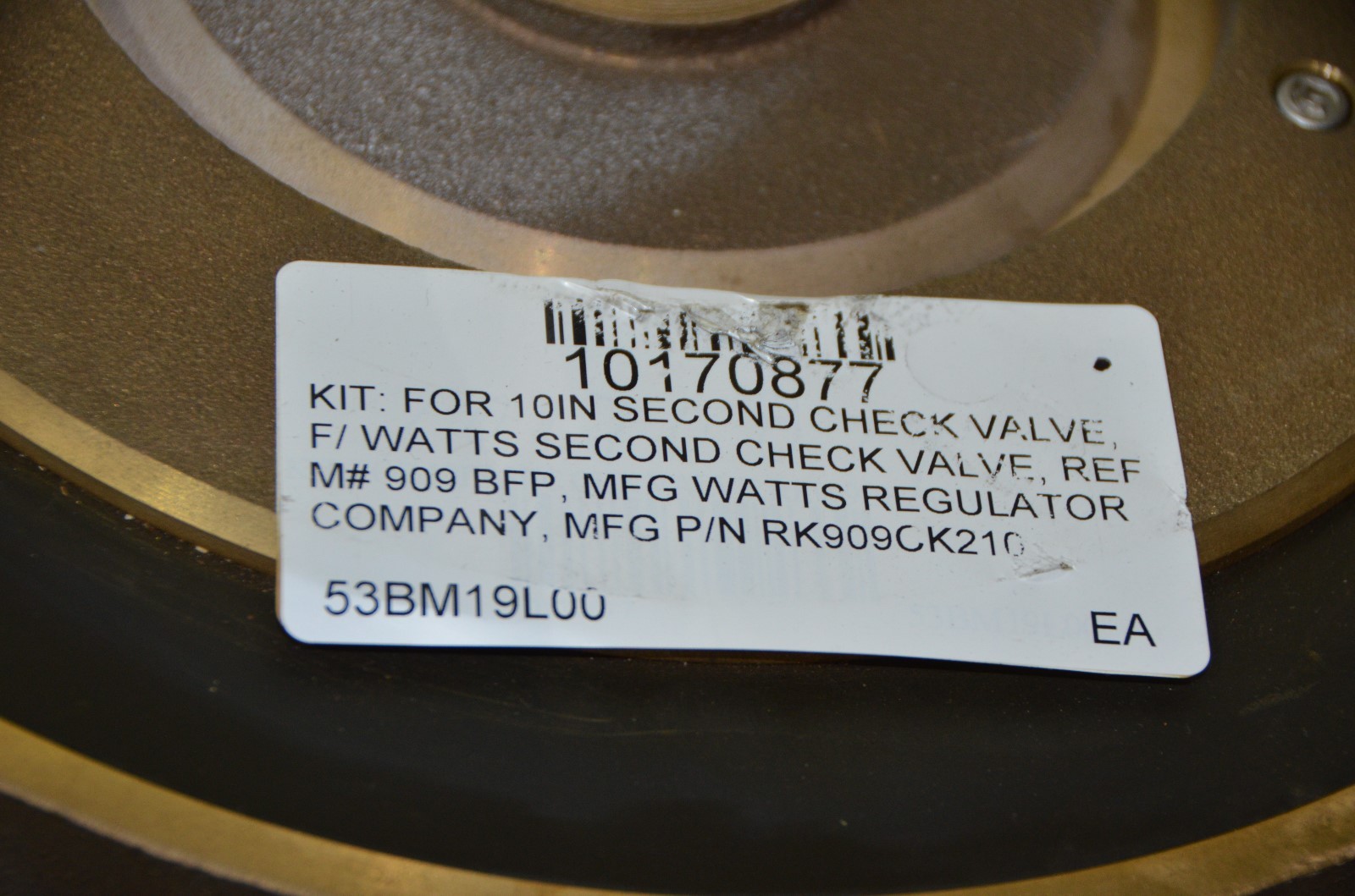 Watts RK 909-CK2 10" Second Check Repair Kit Series 909 CK2 10 ...