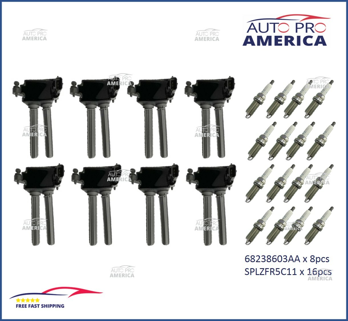 SET OEM Mopar Dodge Jeep Chrysler 5.7L 6.4L HEMI Ignition Coils & Spark ...