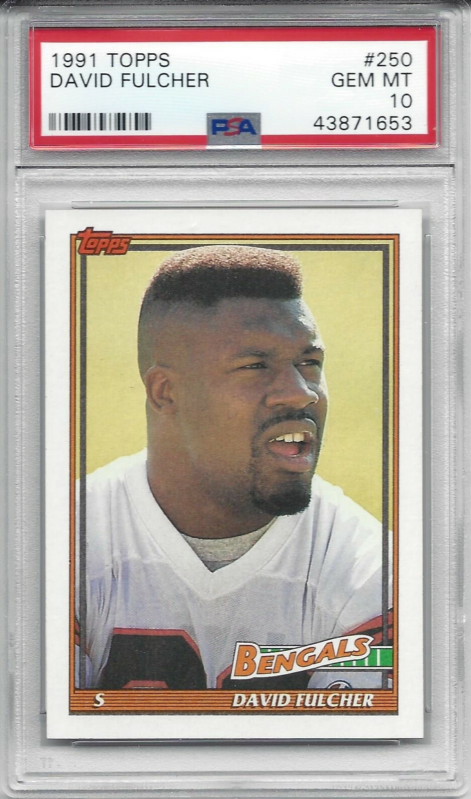 pop 1 - 1991 Topps #250 David FULCHER - PSA 10+++ Bengals | eBay