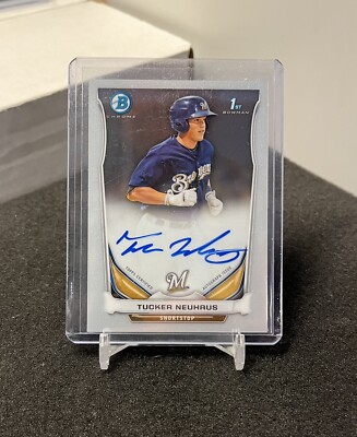 Tucker Neuhaus 1st Autograph 2014 Bowman Chrome BCAP-TN Milwaukee ...