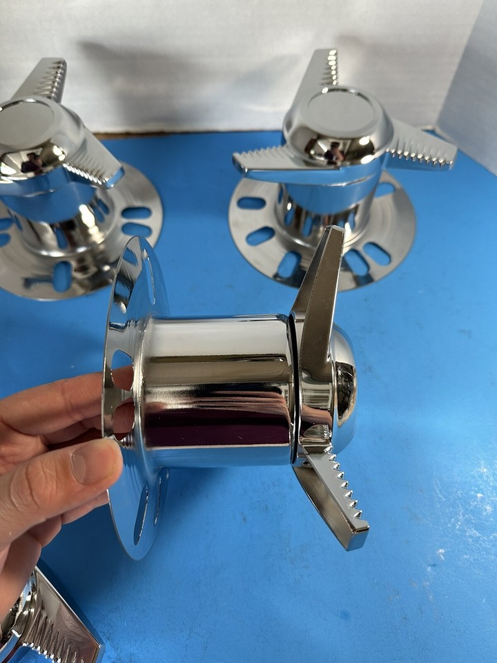 (4) 3 BAR FLUTED SPINNER CENTER CAPS 5 LUG CRAGAR SST WHEELS 3.17" OD ...