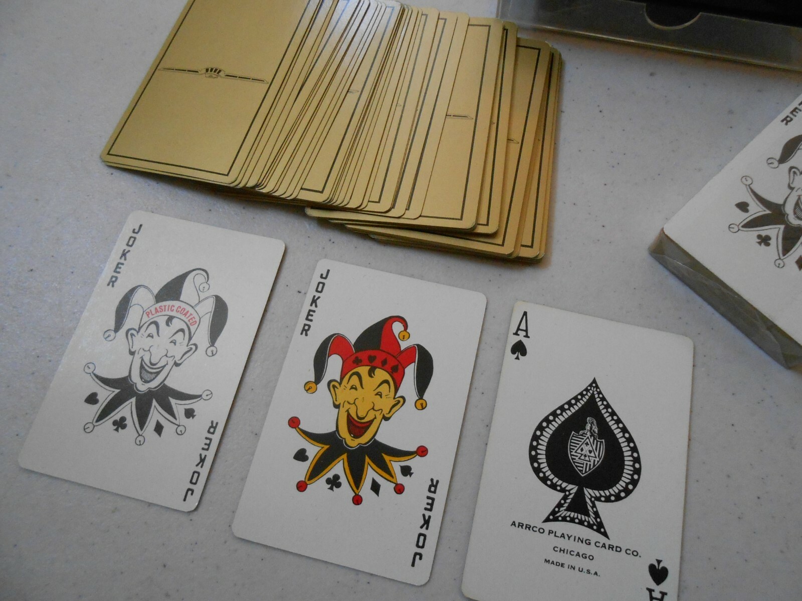 NEW SET VINTAGE ARRCO PLASTIC PLAYING CARDS 2 TWO COMPLETE DECKS IN ...