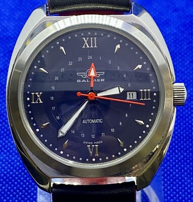 Balmer GMT Automatic Blue Dial 4452-SS Swiss Men | eBay