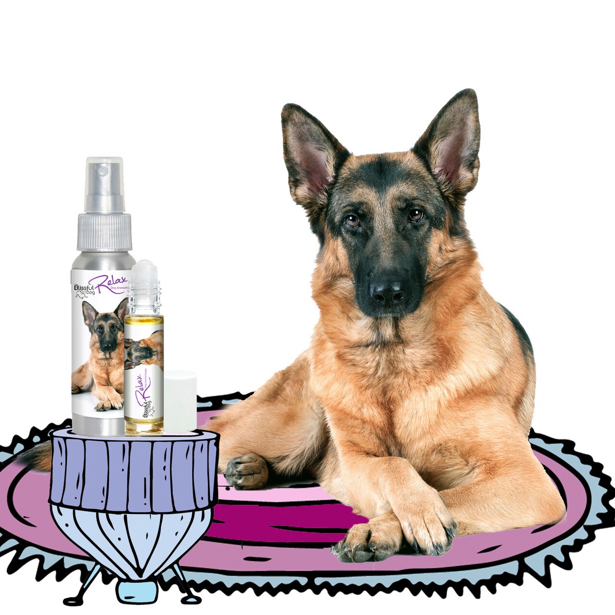 Scared German Shepherd