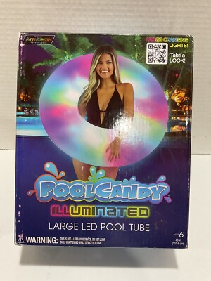 Poolcandy Illuminated Large LED Inflatable Pool Intertube 3 Light Modes ...