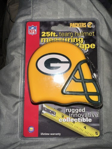 Collectible NFL Green Bay Packers Football Helmet Shaped 25' Tape ...