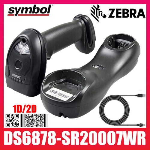 Symbol DS6878-SR20007WR Wireless Bluetooth Barcode Scanner With Cradle ...