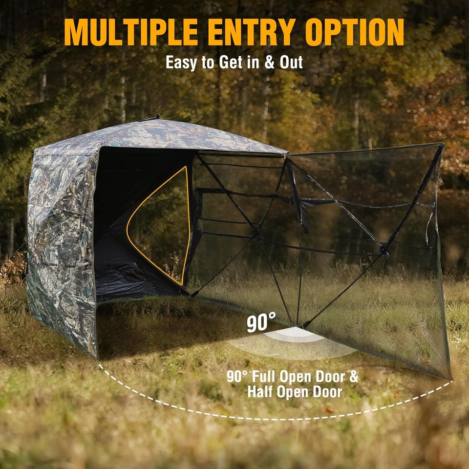 FLISSA 2-3 Person Hunting Blind See-Through Fully Opening Door 270 ...