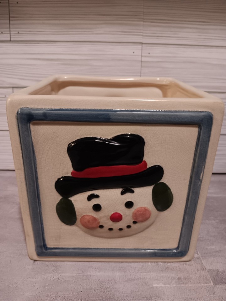 Vintage Target Ceramic Christmas Toy Block Box Tree Planter Santa Claus ...