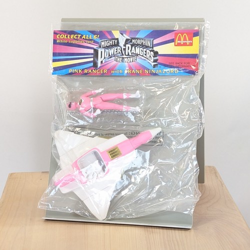 MIP 1994 McDonald's Pink Mighty Morphin Power Ranger The Movie W/Crane ...